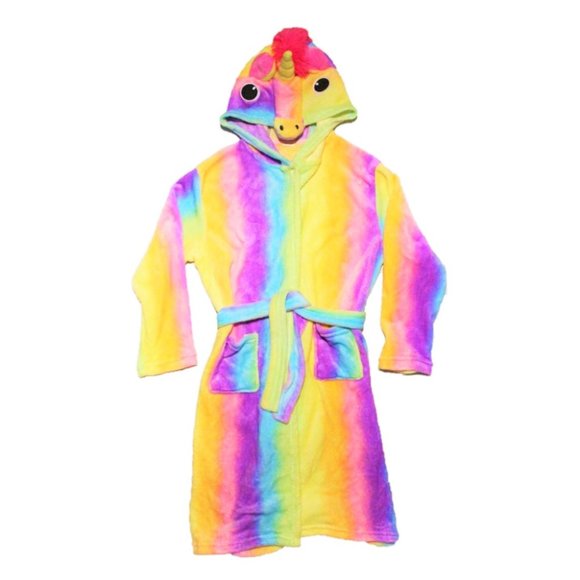 Pajamas | Girls 12 13 Fuzzy Rainbow Unicorn Robe | Poshmark